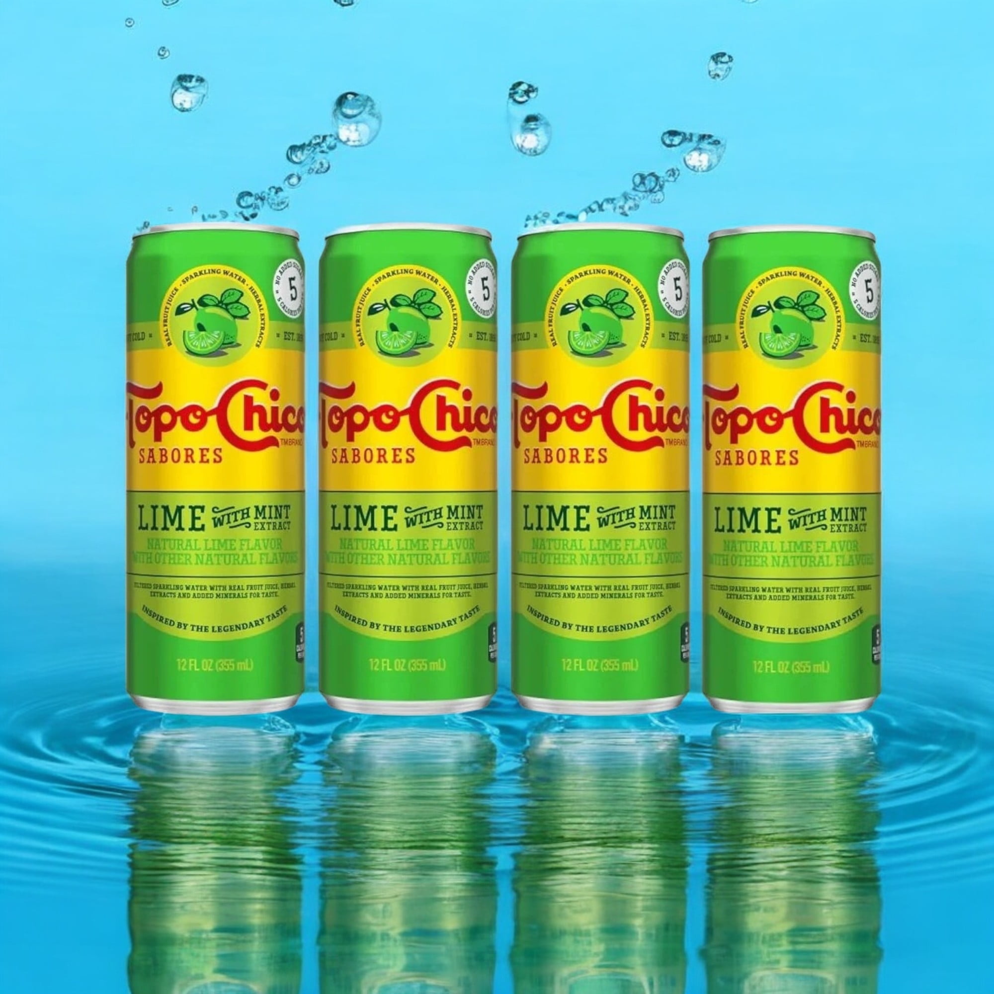 (4 Pack ) Topo Chico Sabores, Lime With Mint Sparkling Water, 12 Oz Can ...