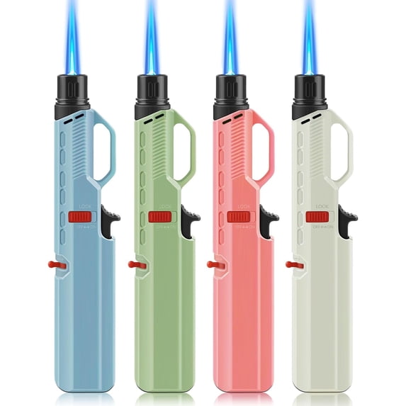 4 Pack of Torch Lighter, Windproof Adjustable Jet Flame, with Safety ...