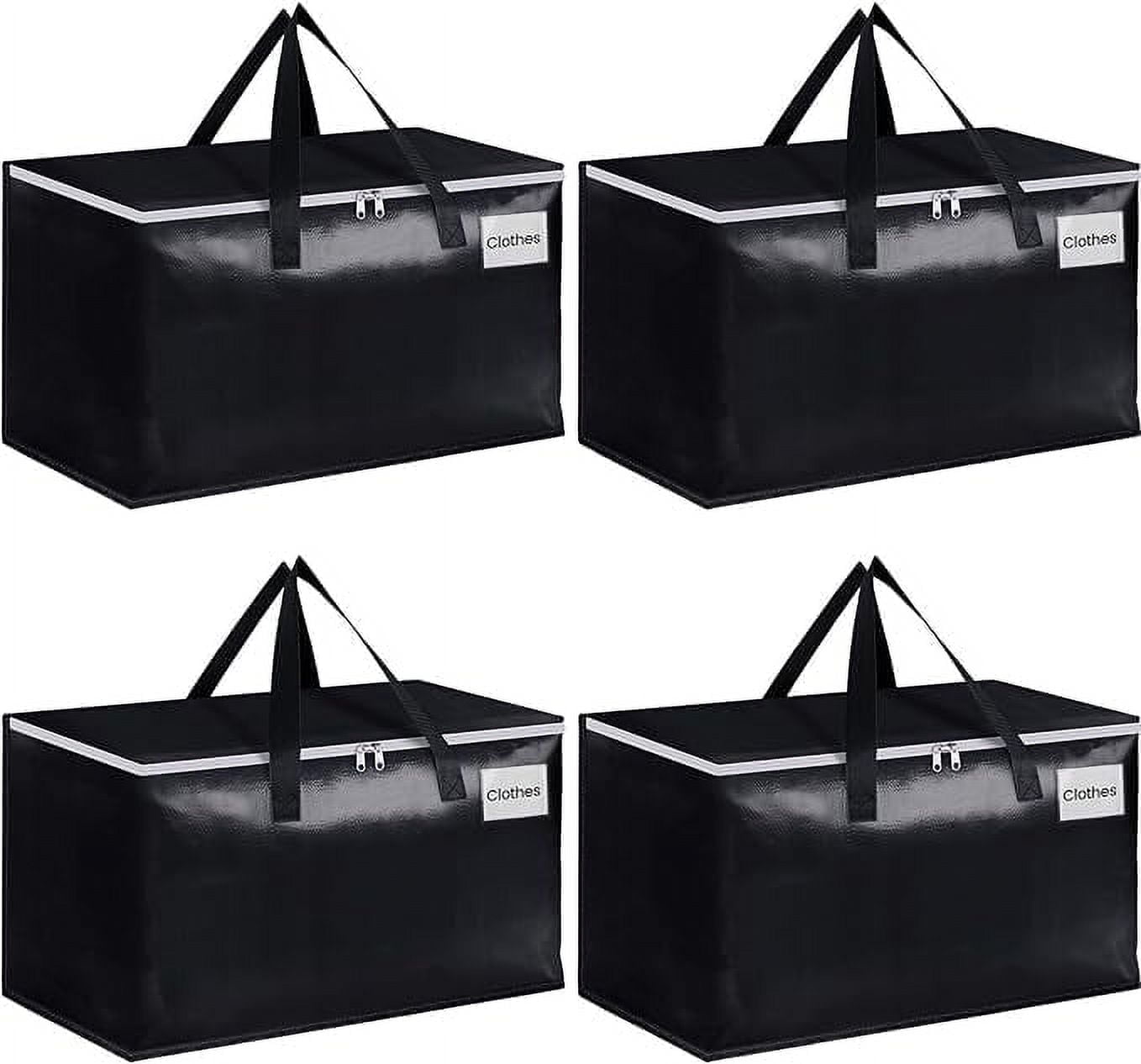 4 Pack Totes for Storage Large Moving Bags Heavy Duty, Moving Boxes ...
