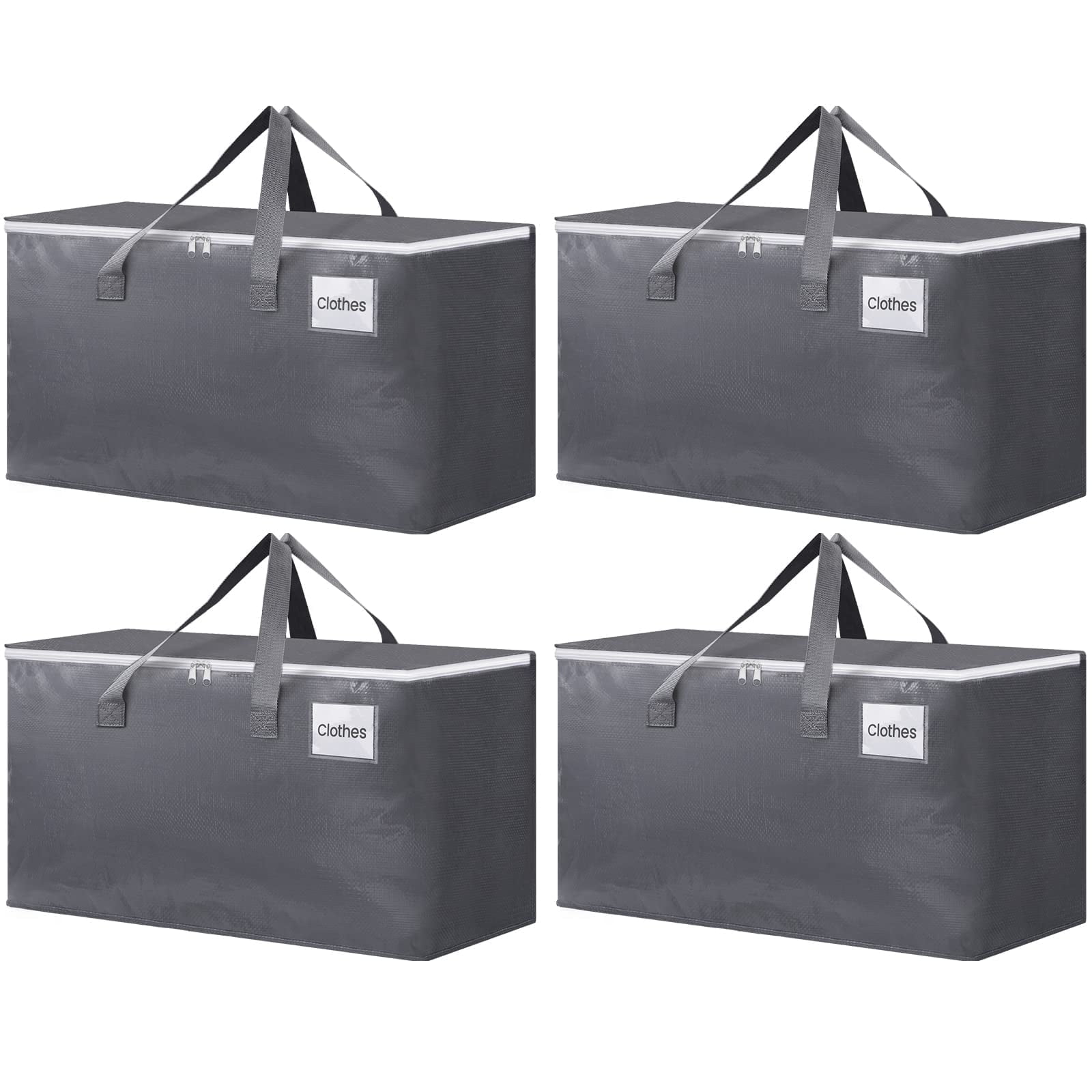 4 Pack Totes for Storage Large Moving Bags Heavy Duty，Moving Boxes with ...