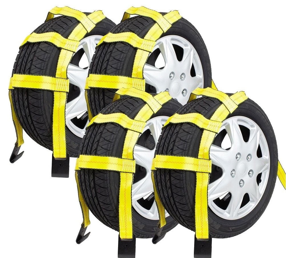 4 Pack Tow Dolly Basket Straps with Flat Hook for 14"-19" Tires ...