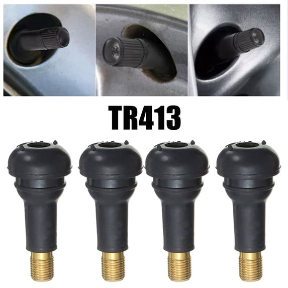 4 Pack Tr413 Tubeless Tire Valve Stems With Rubber Nozzle And Aluminum ...
