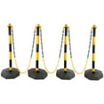 4 Pack Traffic Delineator Post Cones with Fillable Base, Adjustable ...