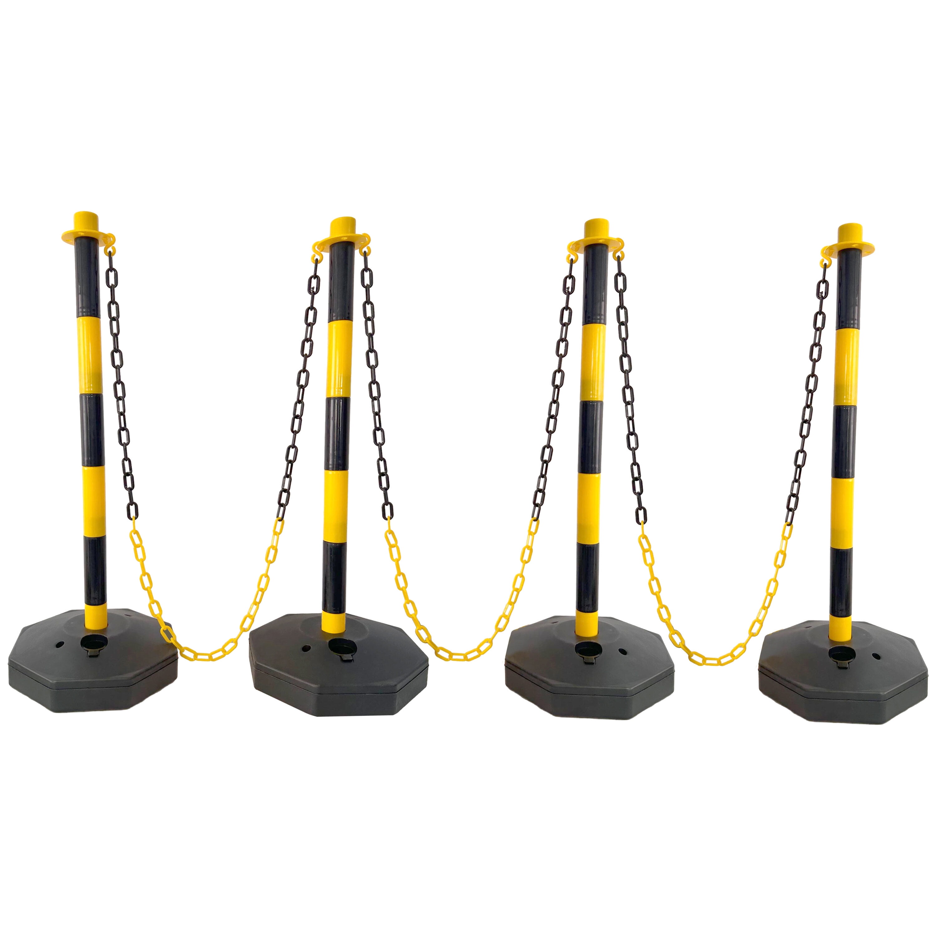 4 Pack Traffic Delineator Post Cones with Fillable Base,Adjustable ...