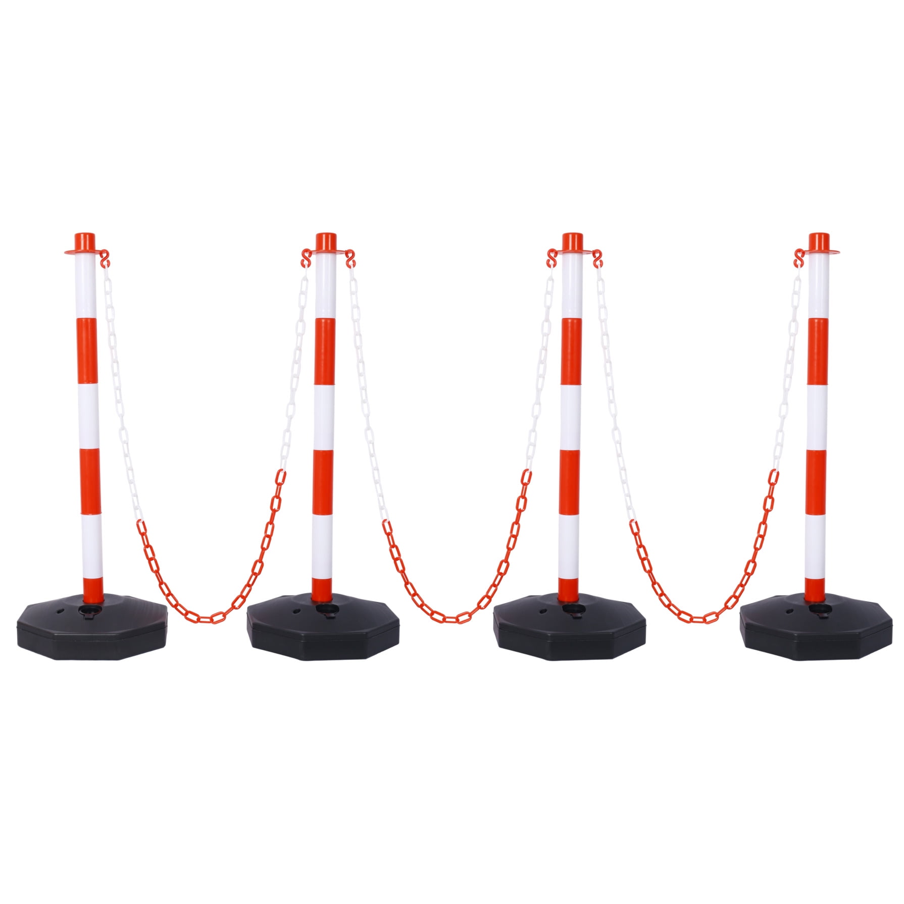 4 Pack Traffic Delineator Post Cones with Fillable Base, Expandable ...