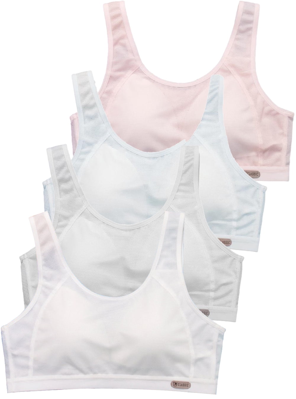 4 Pack Training Bras for Girls Mesh Breathable Sports Seamless Bra ...