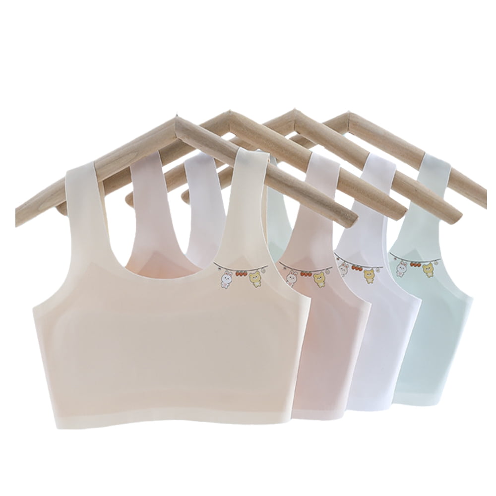 4 Pack Training Bras for Girls Seamless Adjustable Cami Bralettes ...