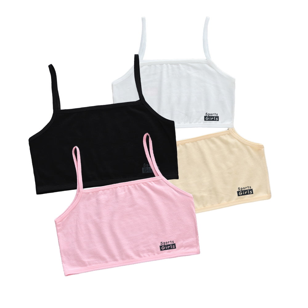 4 Pack Training Bras for Girls Seamless Breathable Sports Bra Teen Bras ...