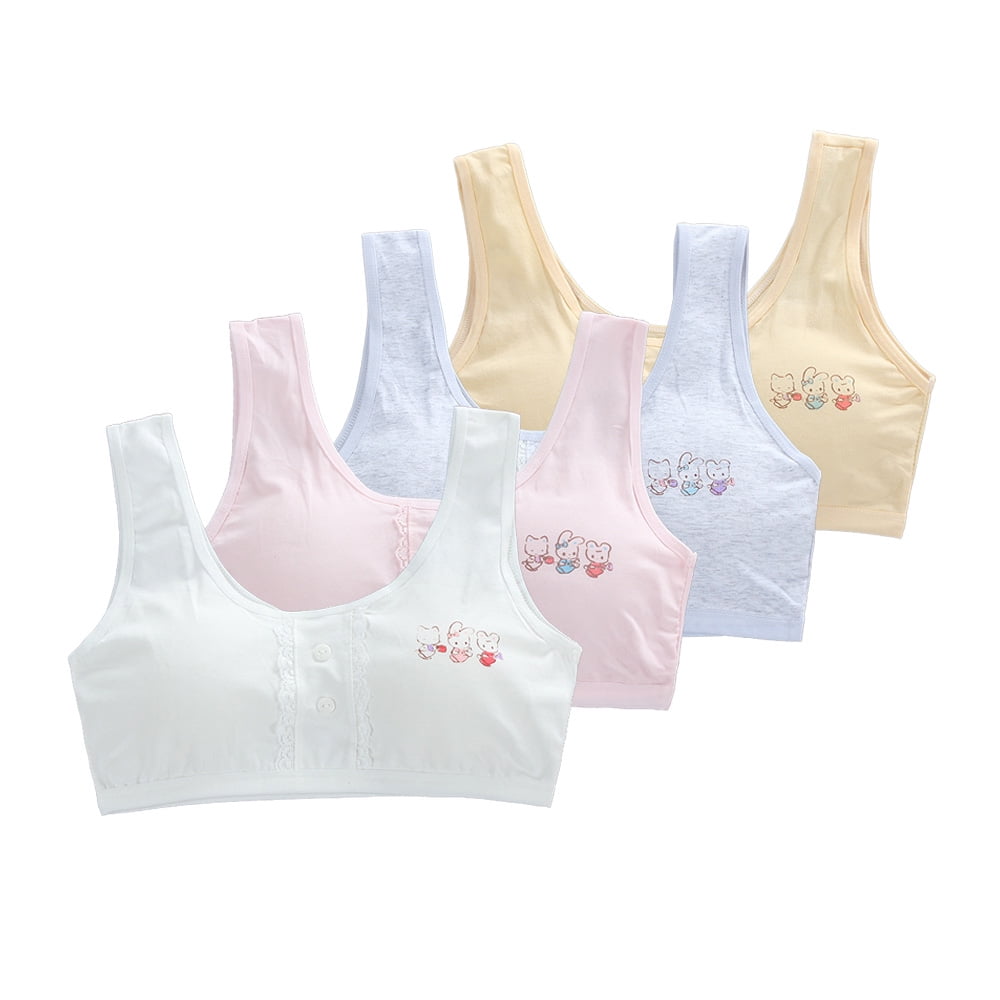 4 Pack Training Bras for Girls Seamless Breathable Straps Girl Training ...