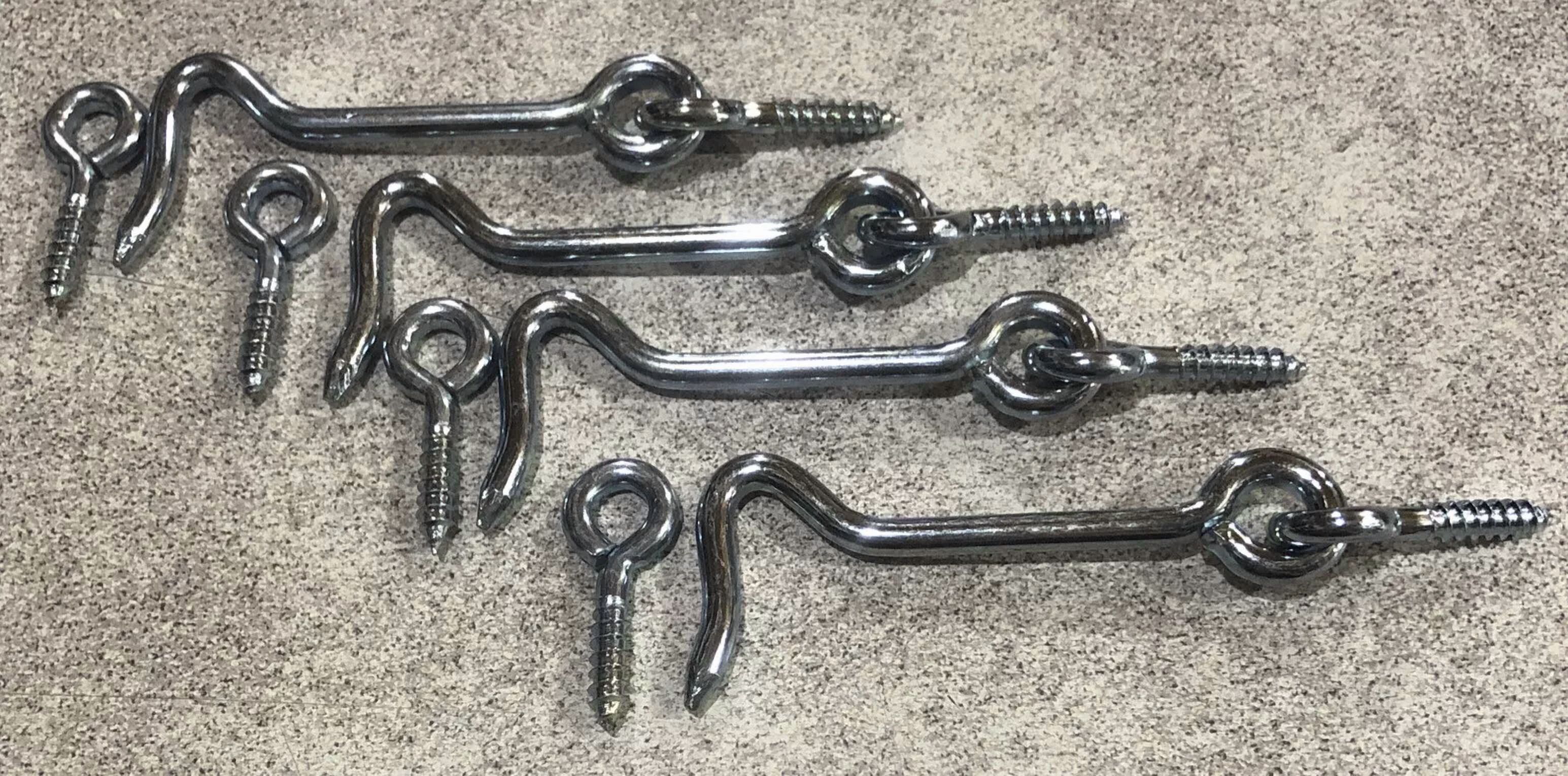 4 Pack Trans Atl 2-1/2” Hardware Gate Door Galvanized Plated Hook And ...