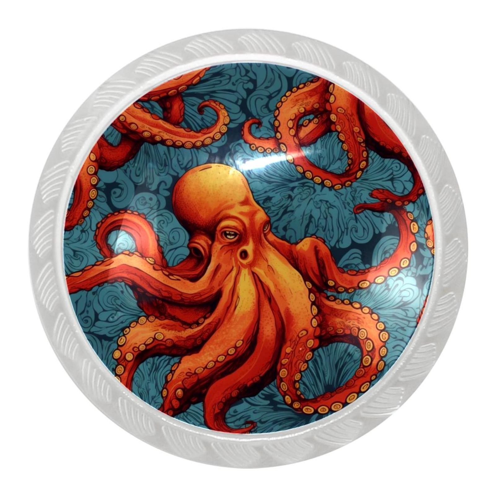 4 Pack Transparent Drawer Knobs, Decorative Kitchen Crystal Glass 35mm ...