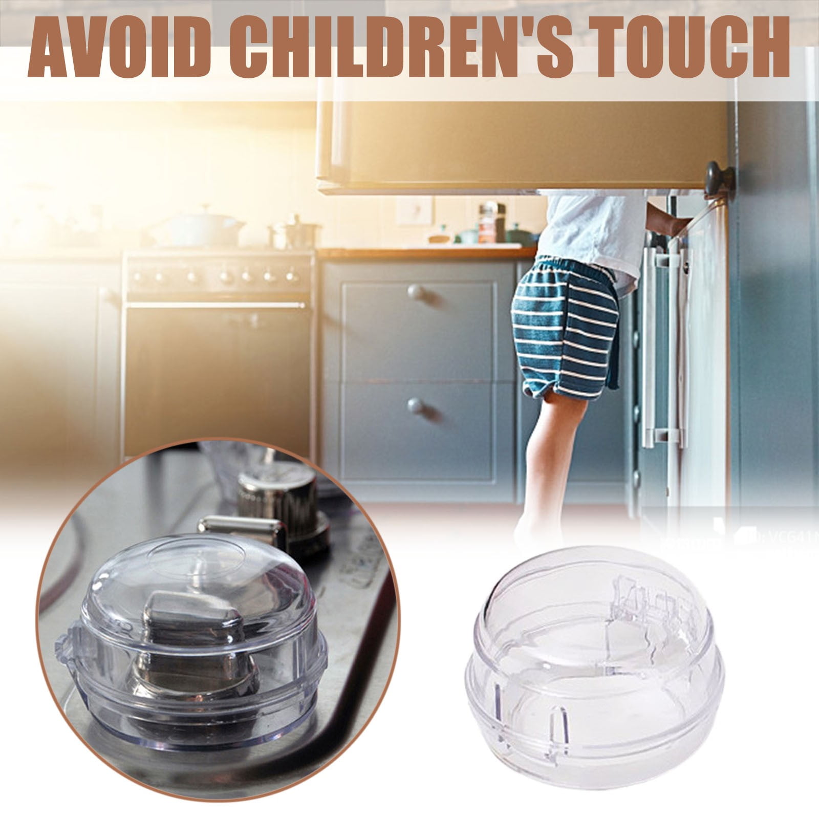 4-Pack Transparent Gas Stove Knob Protective Cover,Stove Knob Safety ...