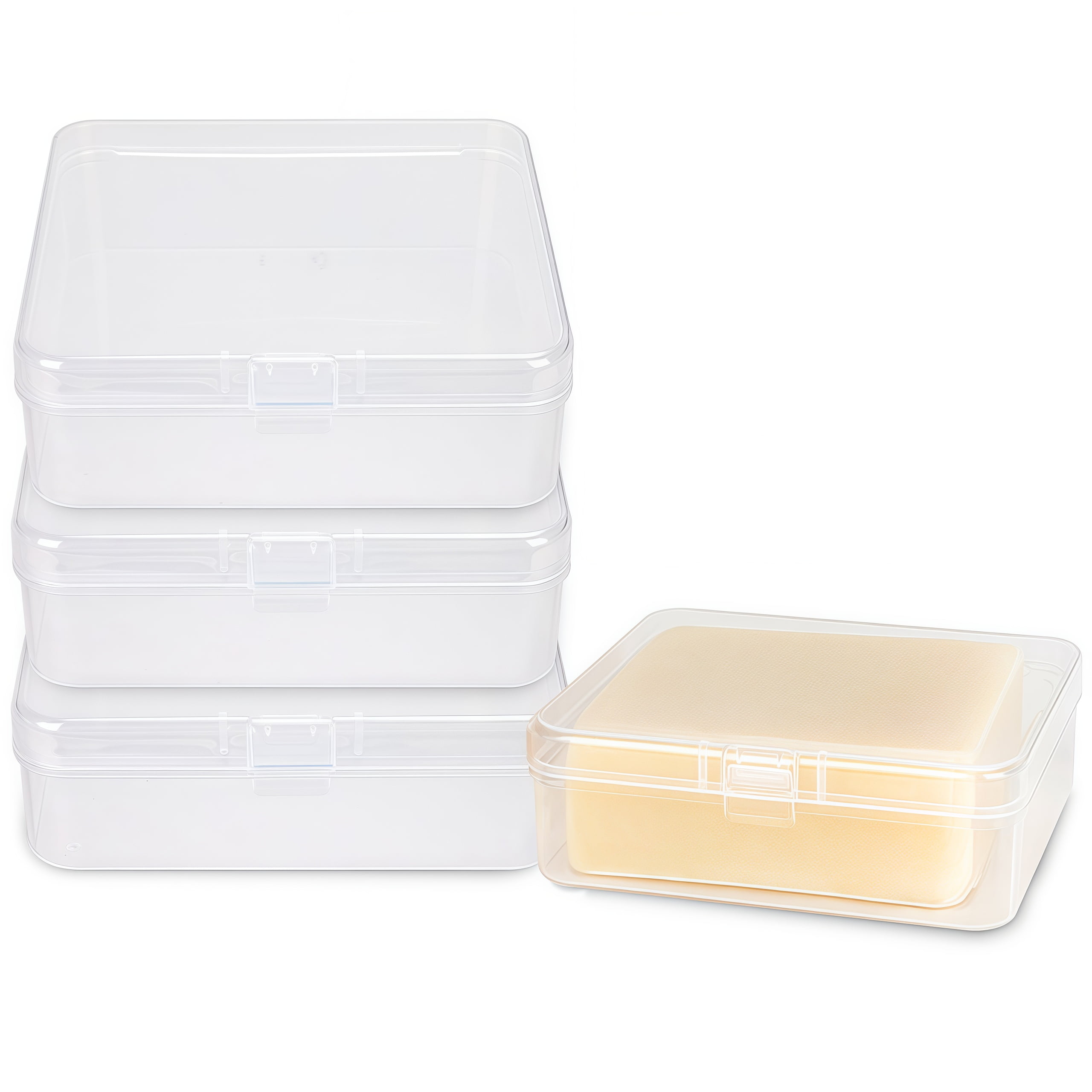 4-Pack Travel Soap Case Square Clear Bar Soap Container, Square Gym ...