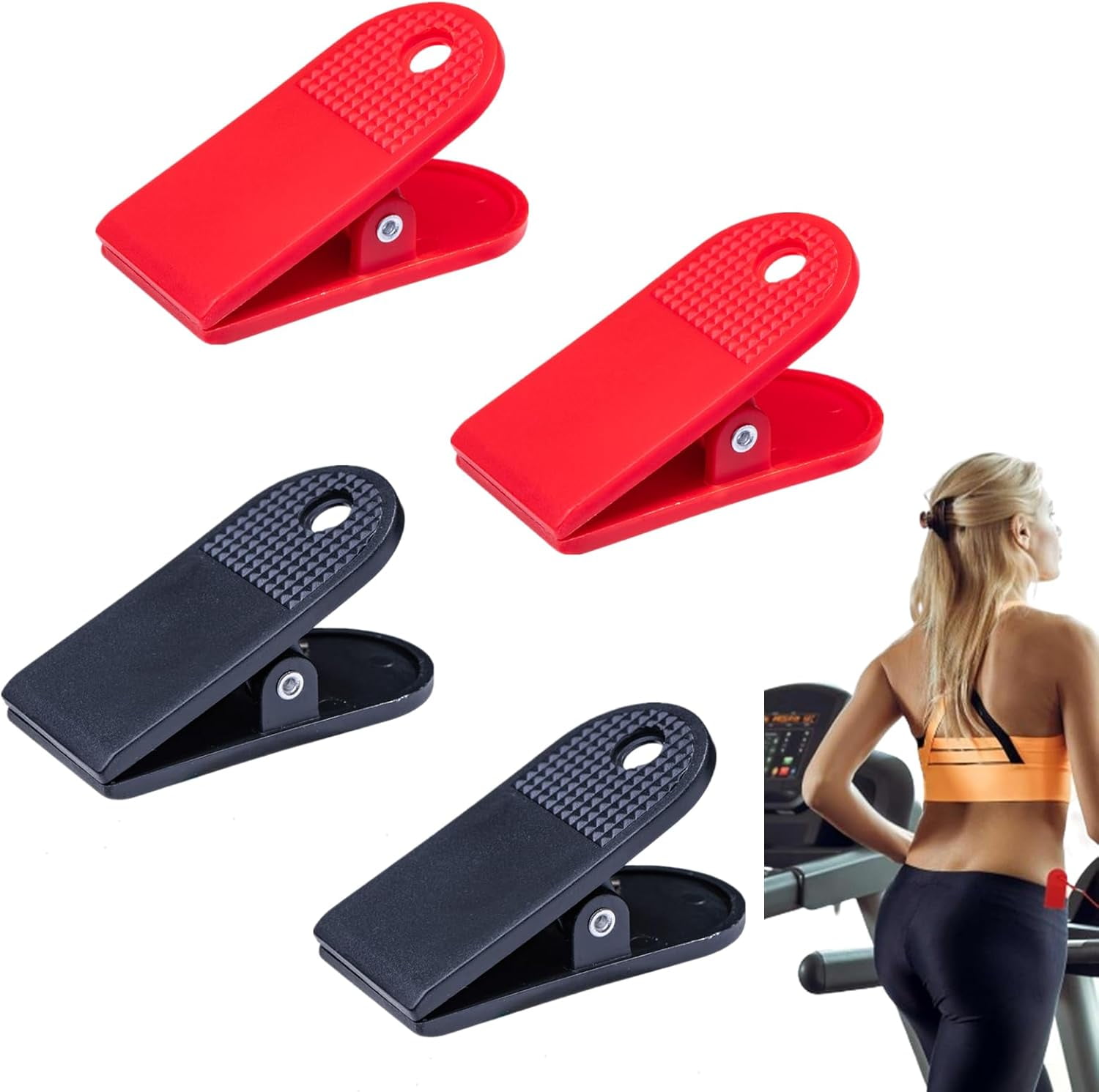 4 Pack Treadmill Safety Switch Clips Universal Plastic Spring Ticket ...