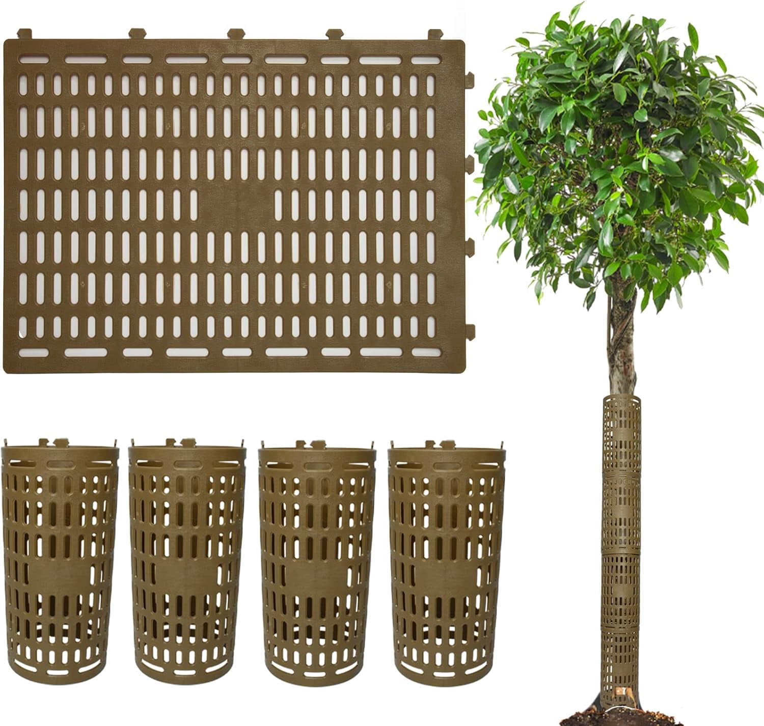 4 Pack Tree Trunk Protectors 15" x 10" Expandable Weather-Proof Mesh ...