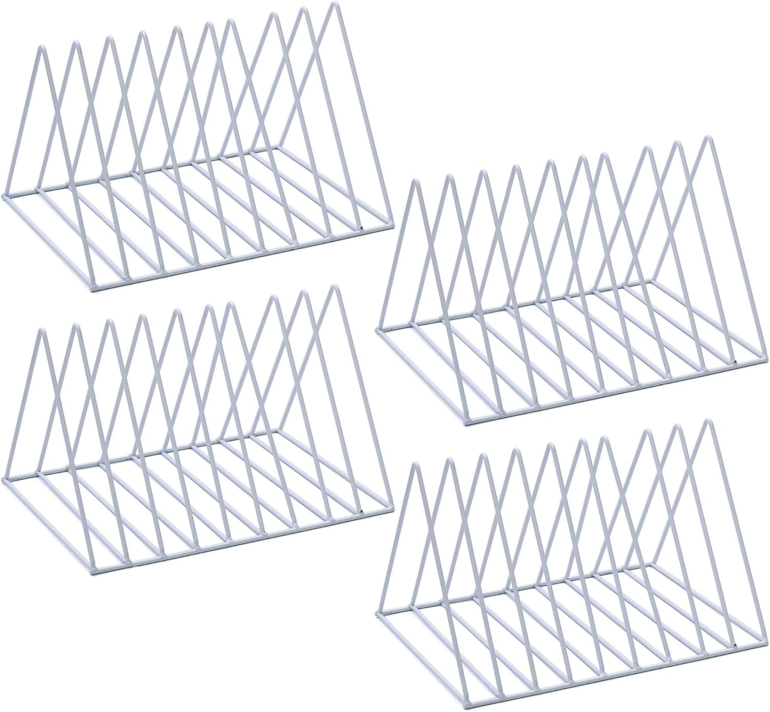 4 Pack Triangle File Storage Holder Racks Iron Desktop Magazine ...