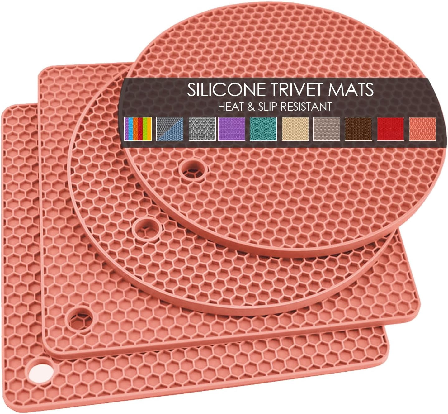 4 Pack Trivets for Hot Dishes, Silicone Pot Holders Hot Pads for ...