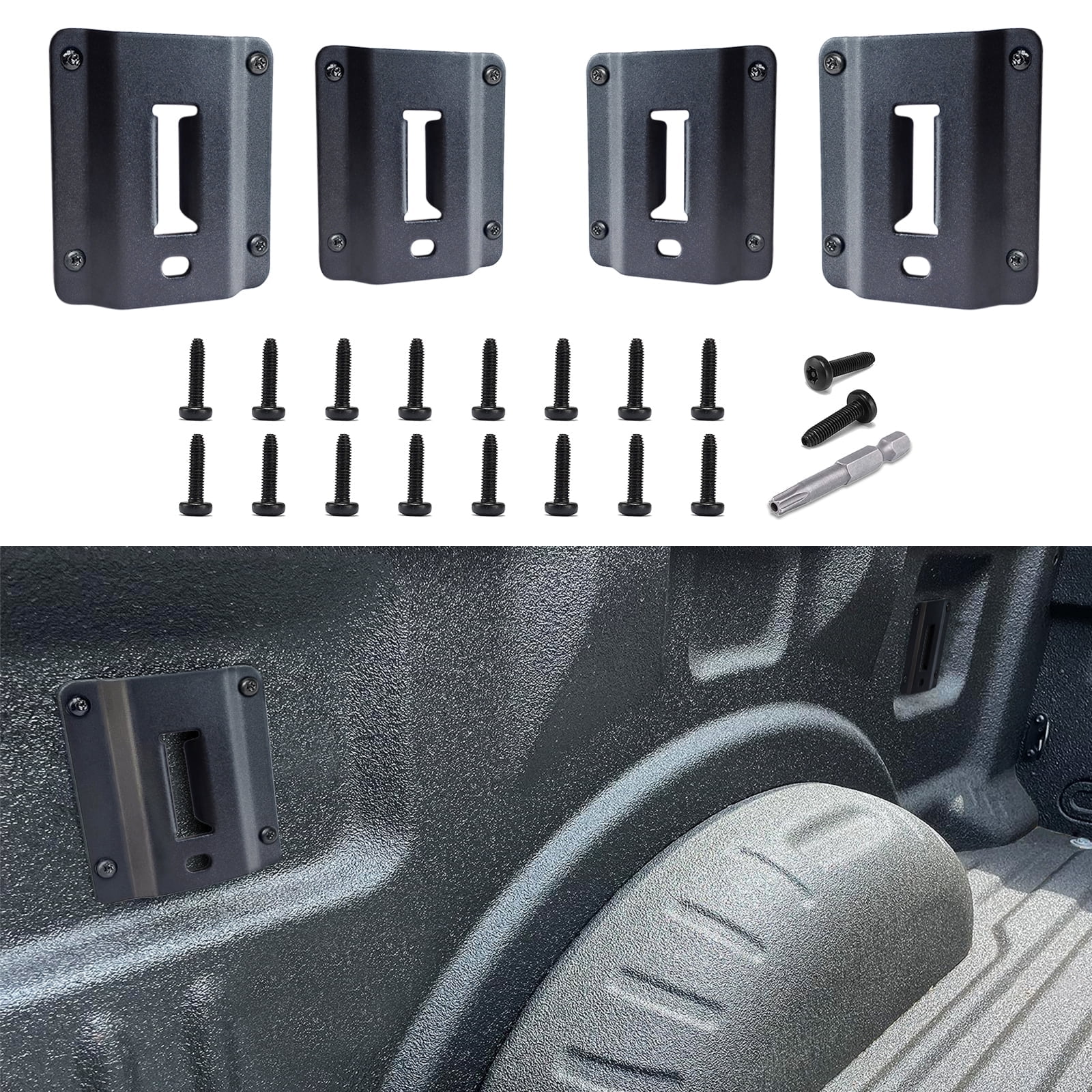 4 Pack Truck Bed Tie Down Anchor Boxlink E Port Bracket Plates & E ...