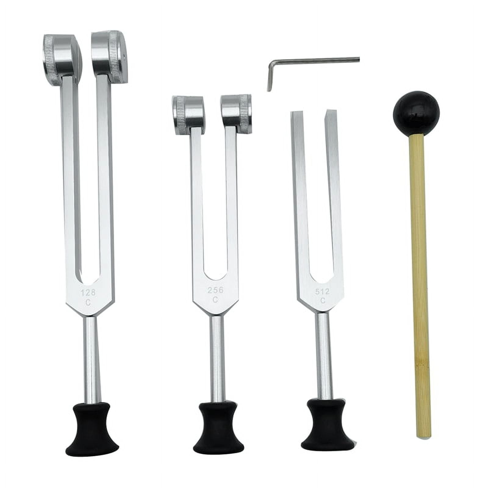 4 Pack Tuning Fork Set(128Hz, 256Hz, 512Hz)with Tuning Fork Hammer for ...