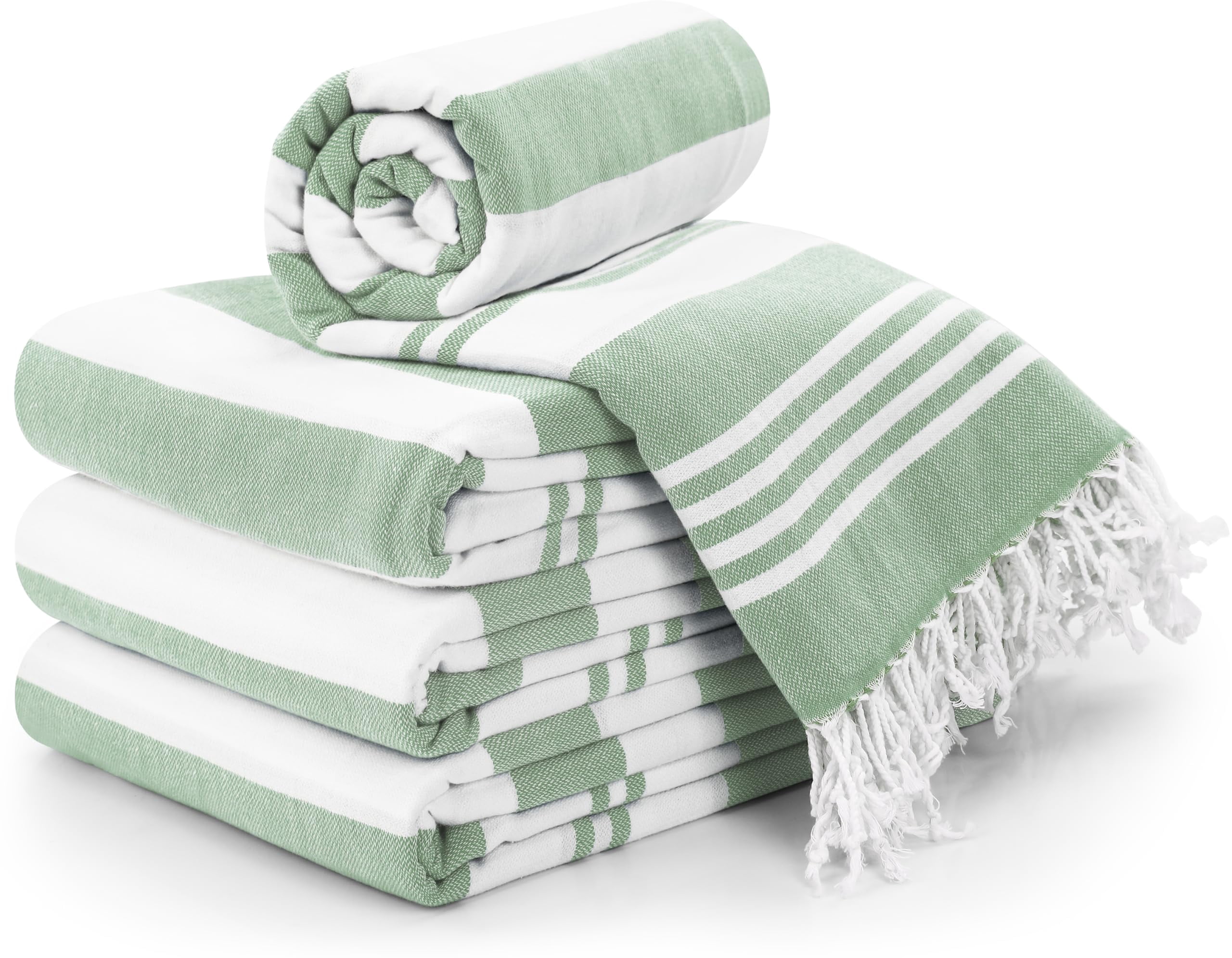 4 Pack Turkish Beach Towel (40 x 72 Inches) 100% Cotton Big Beach ...