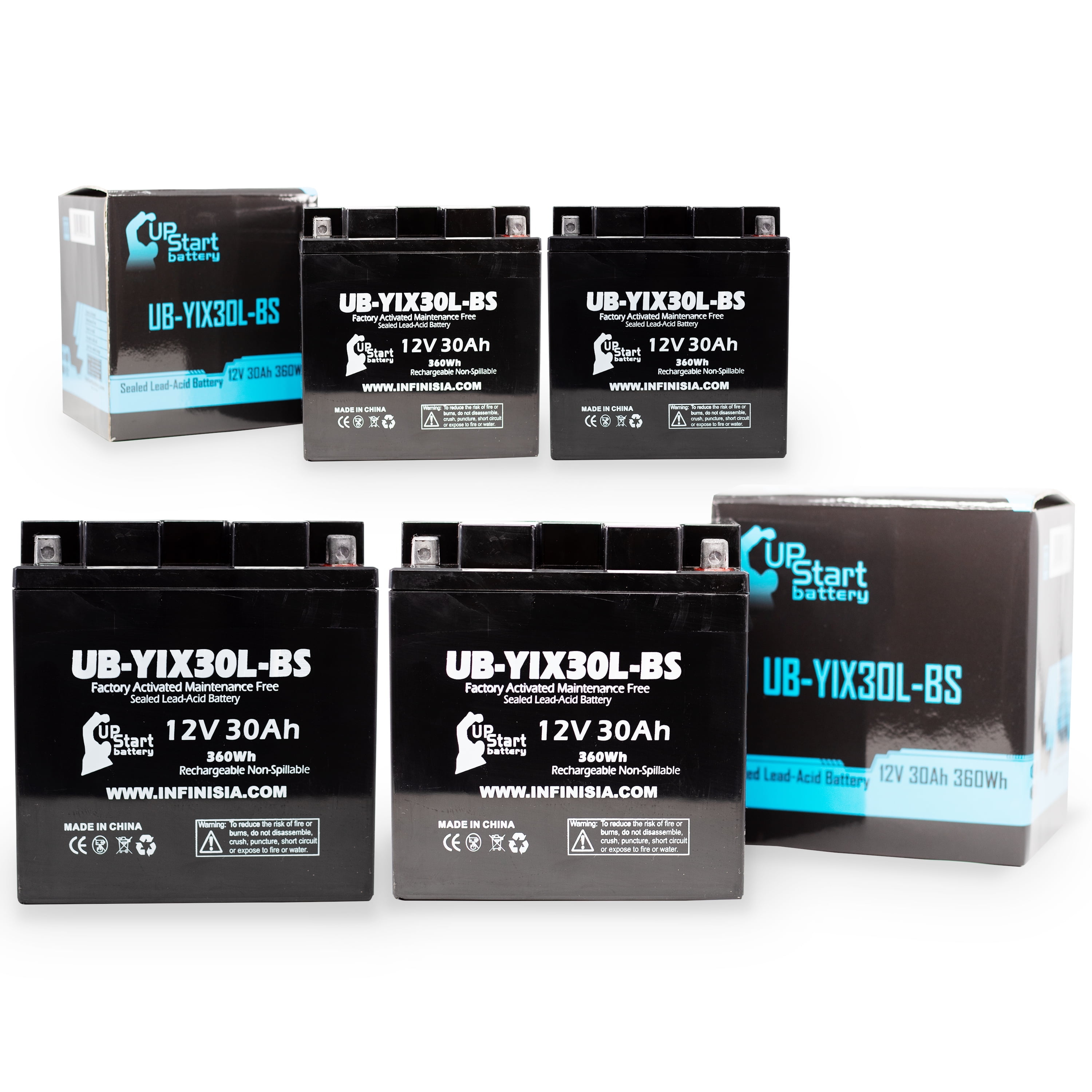 4-Pack UB-YIX30L-BS Battery Replacement for 1975 BMW R60/6, R60/7 600 ...