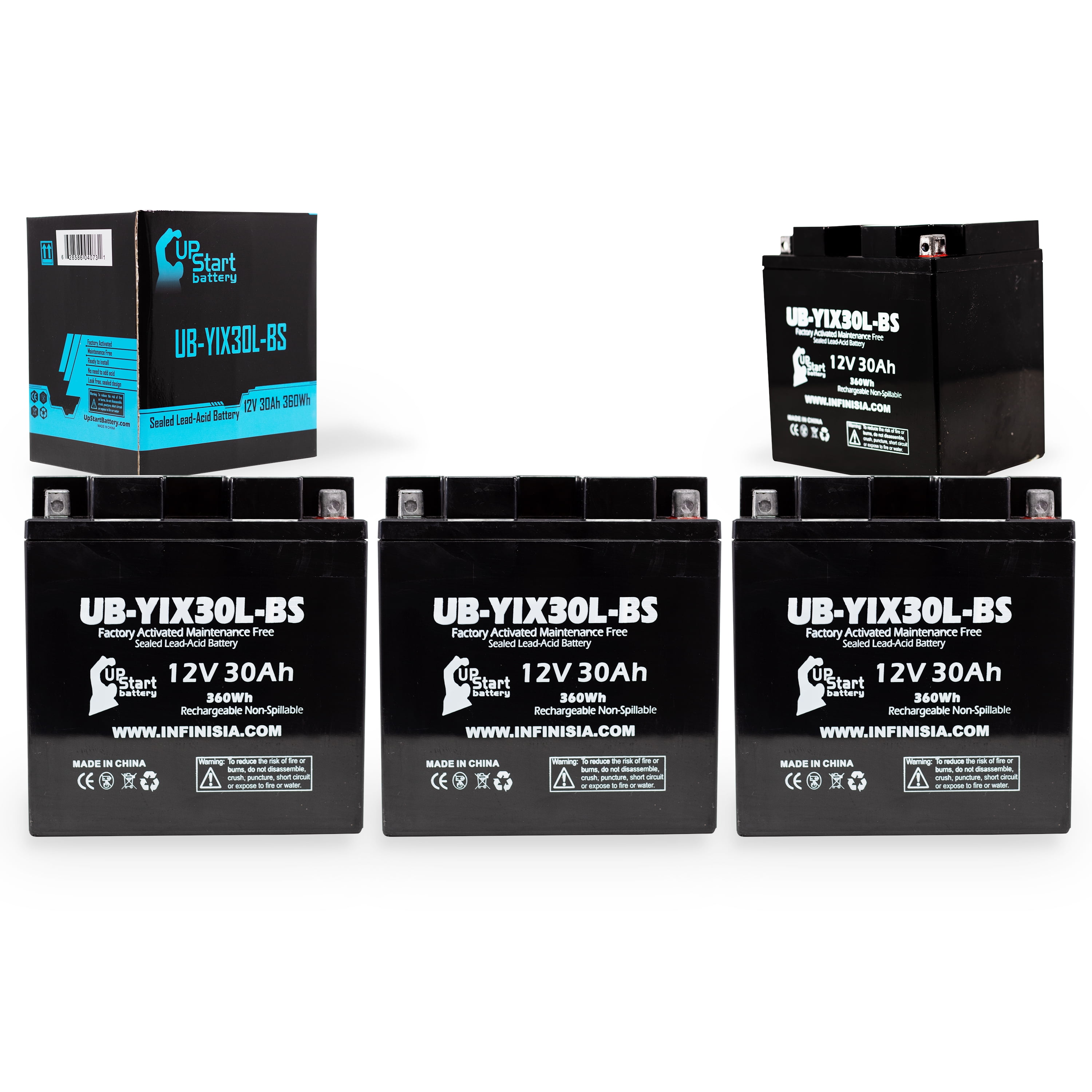 4-Pack UB-YIX30L-BS Battery Replacement for 1998 Moto Guzzi V11 EV 1100 ...