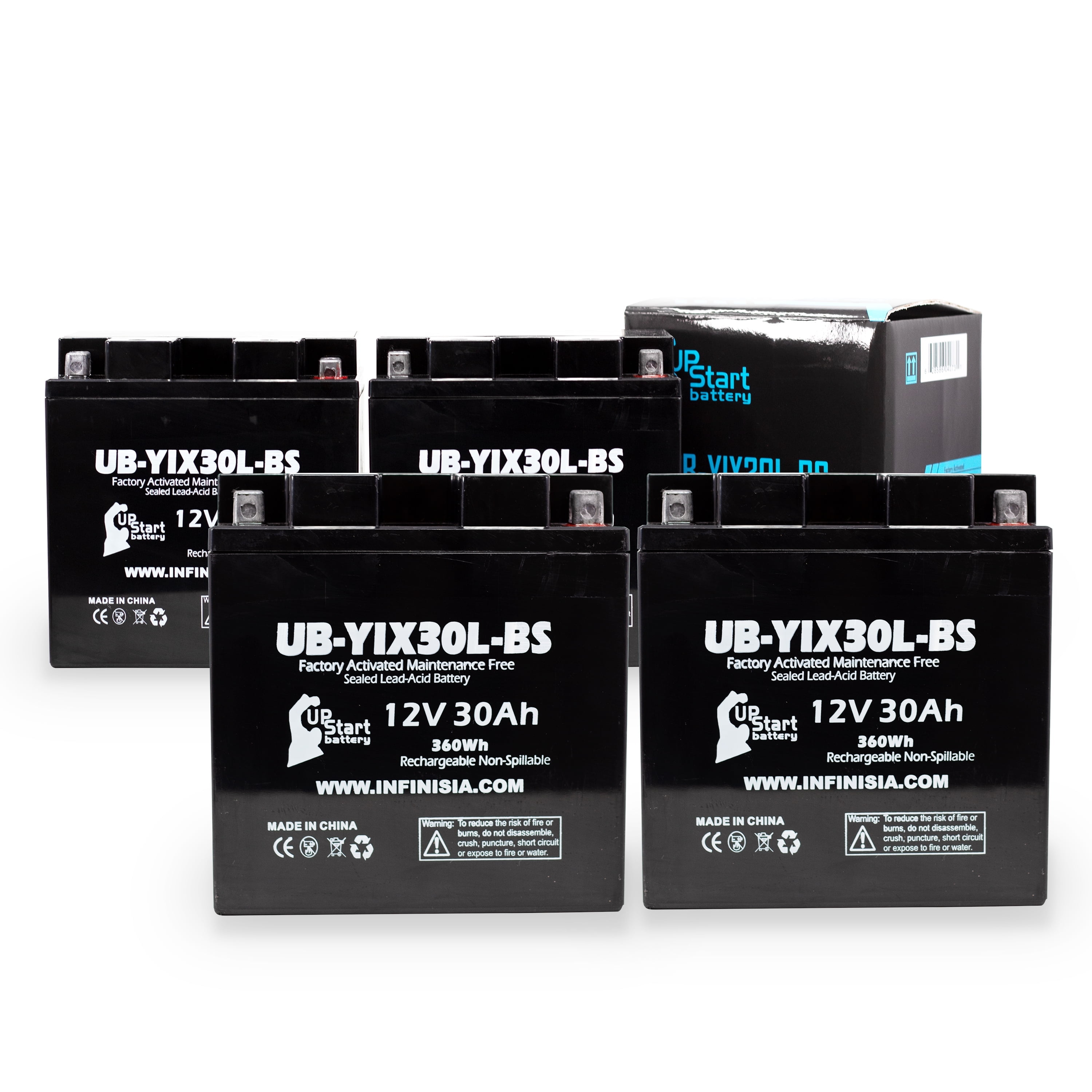 4-Pack UB-YIX30L-BS Battery Replacement for Moto Guzzi V50 500 CC ...