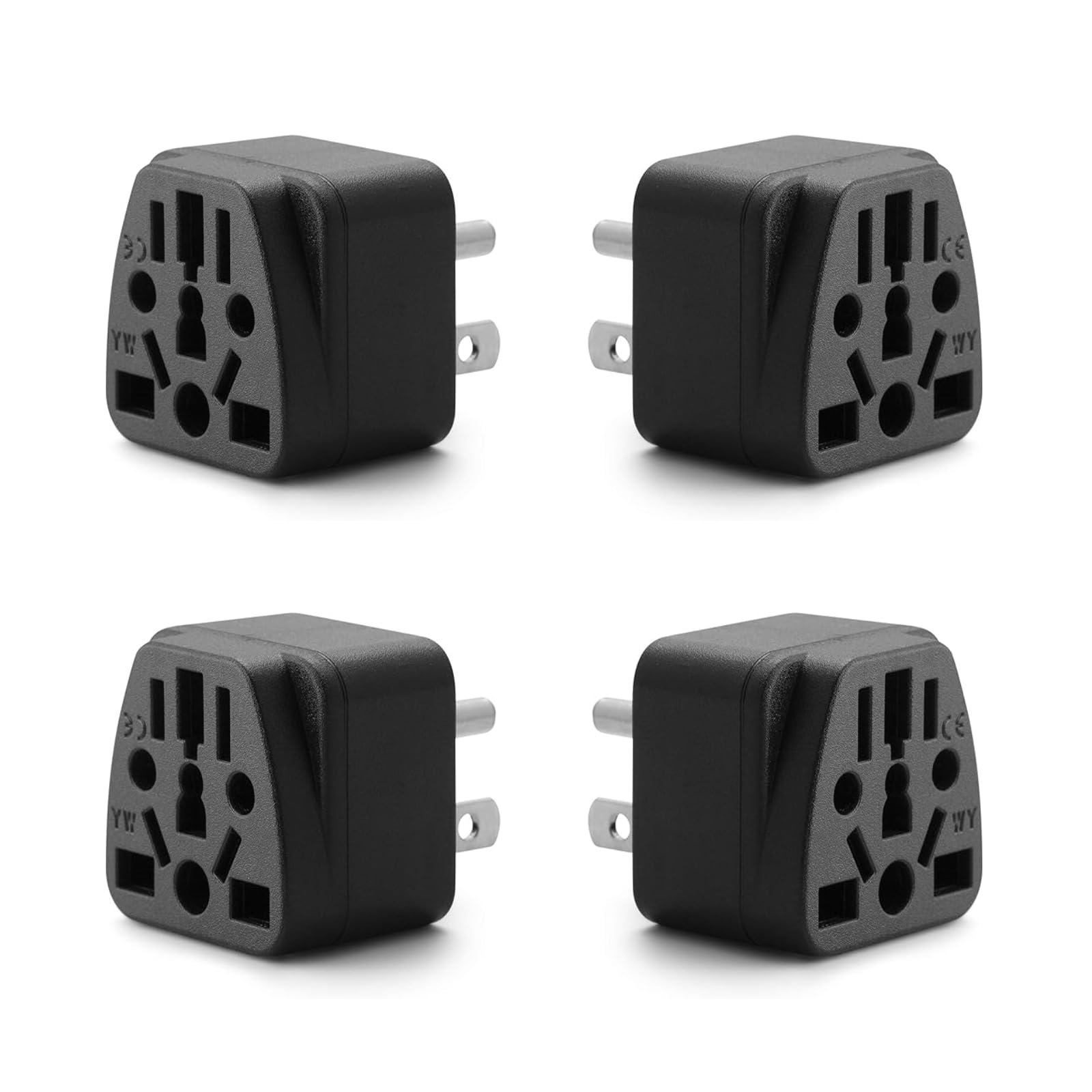 4 Pack UK to US Travel Plug Adapter, EU, AU, UK, CN, JP to USA(Type B ...