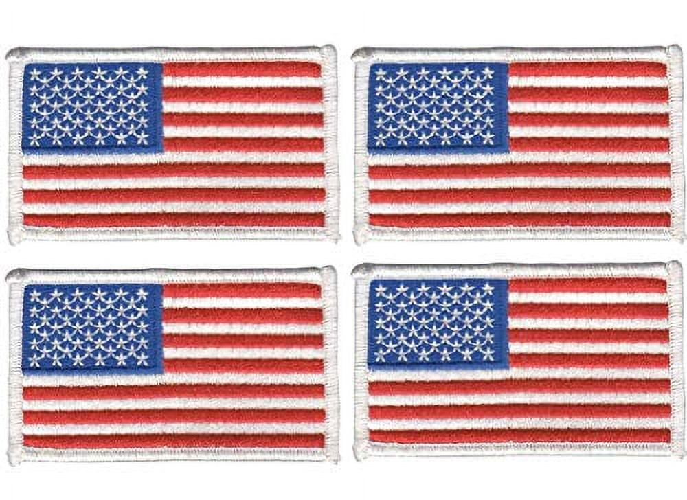 4 Pack US USA Flag Embroidered Patch Red White Blue Military United ...