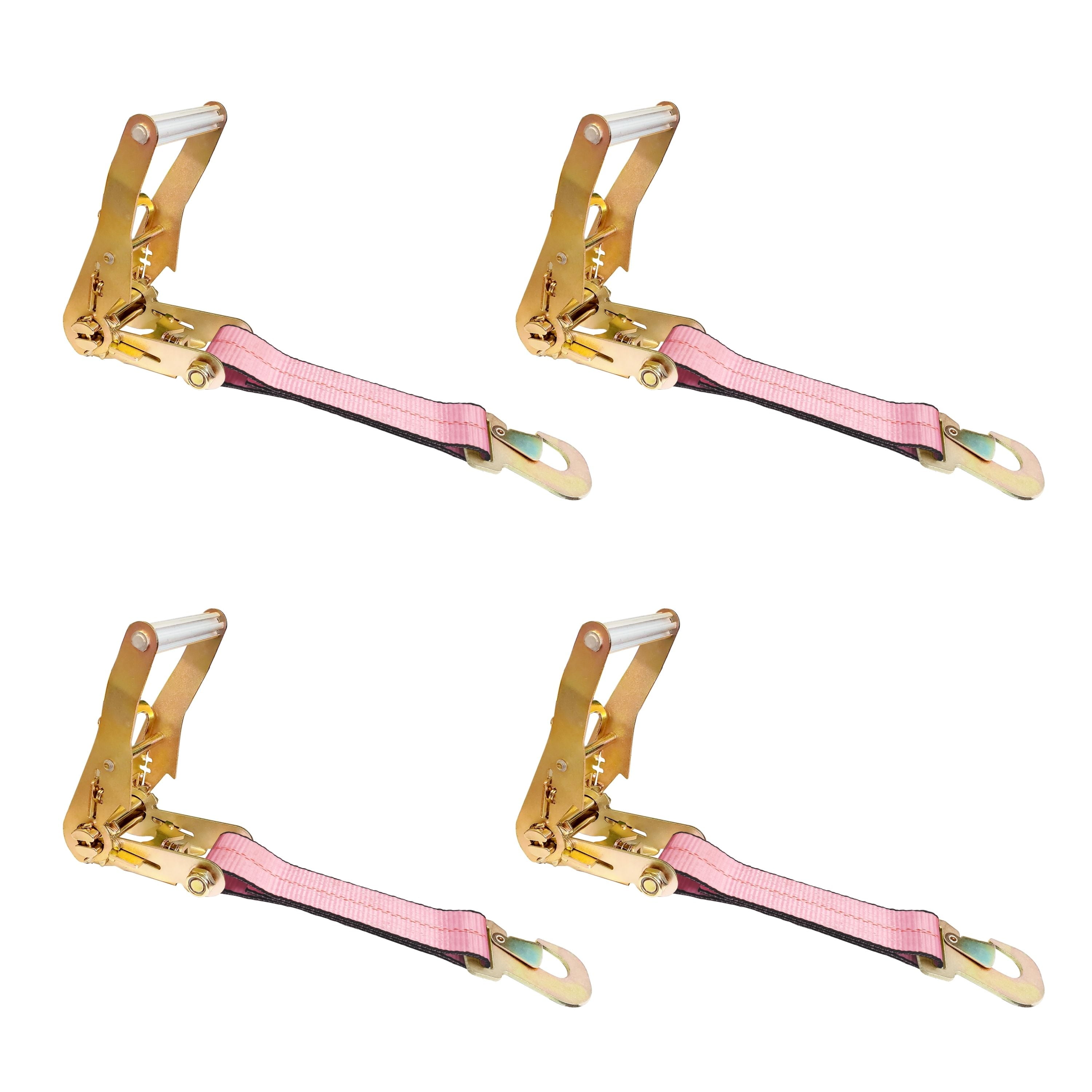 4 Pack USA Heavy Duty 2" Ratchet Tie Down Replacement Short Fixed End ...