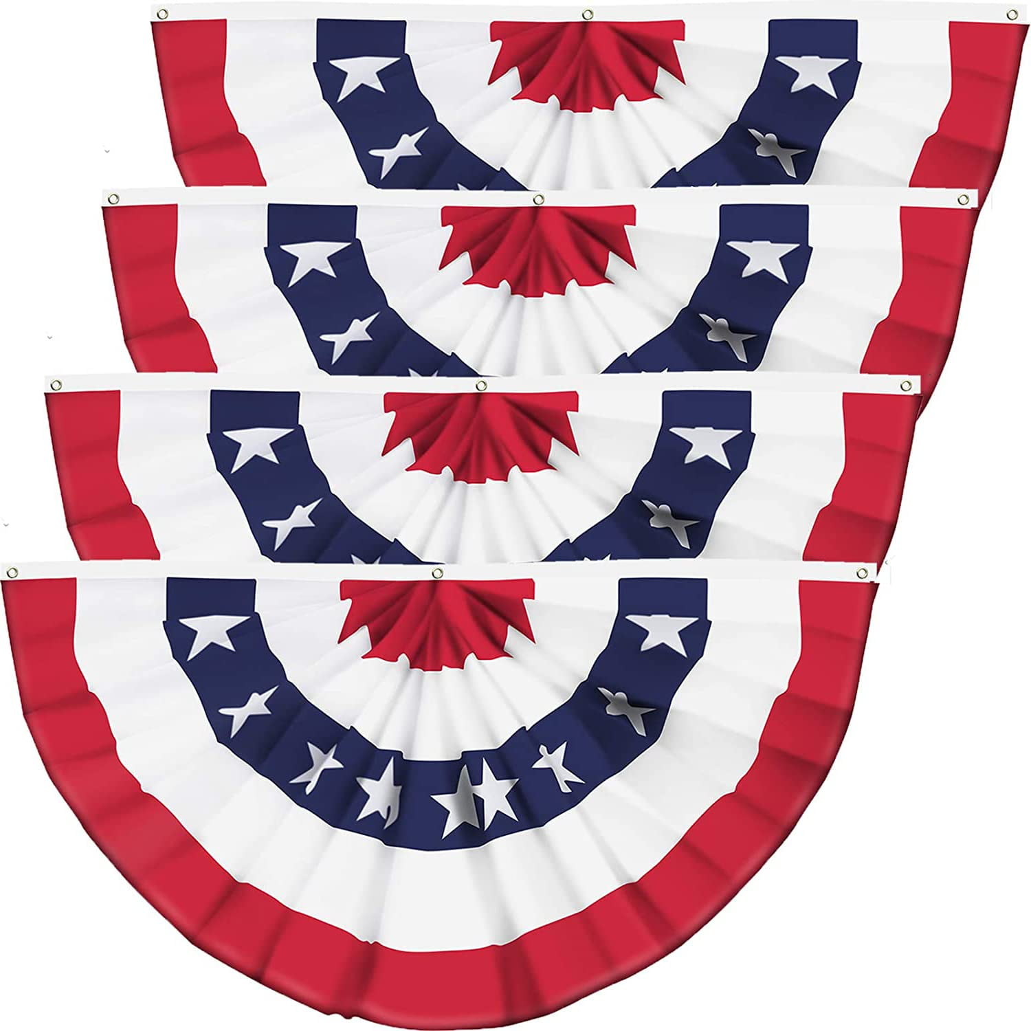 4 Pack Usa Pleated Fan Flag 1 5 X 3 Ft American Flag Bunting Memorial