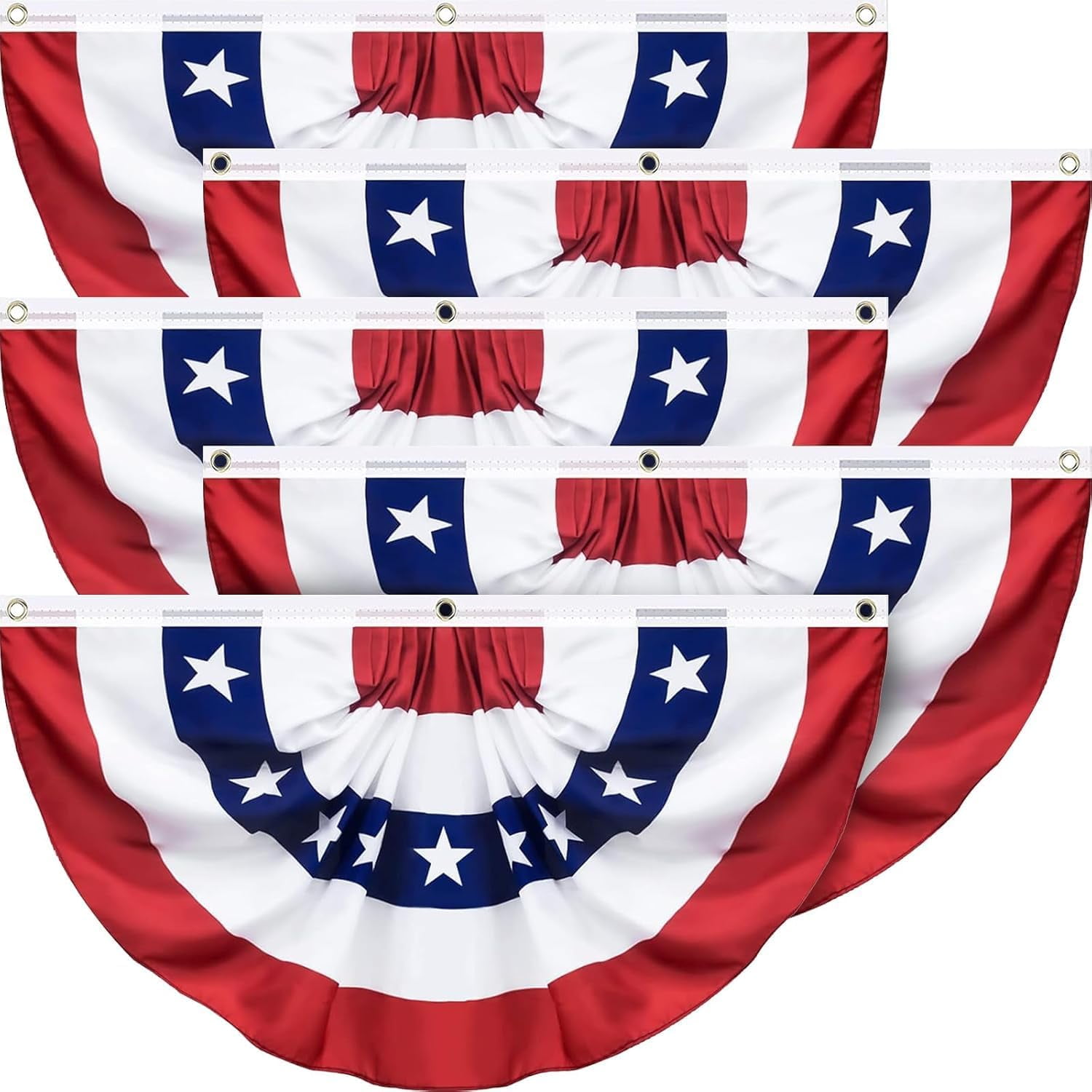 4 Pack USA Pleated Fan Flag, 1.5 X 3 Feet American US Bunting Flag ...