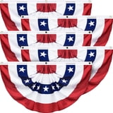 4 Pack USA Pleated Fan Flag, 3 X 6 Feet American US Bunting Flag ...