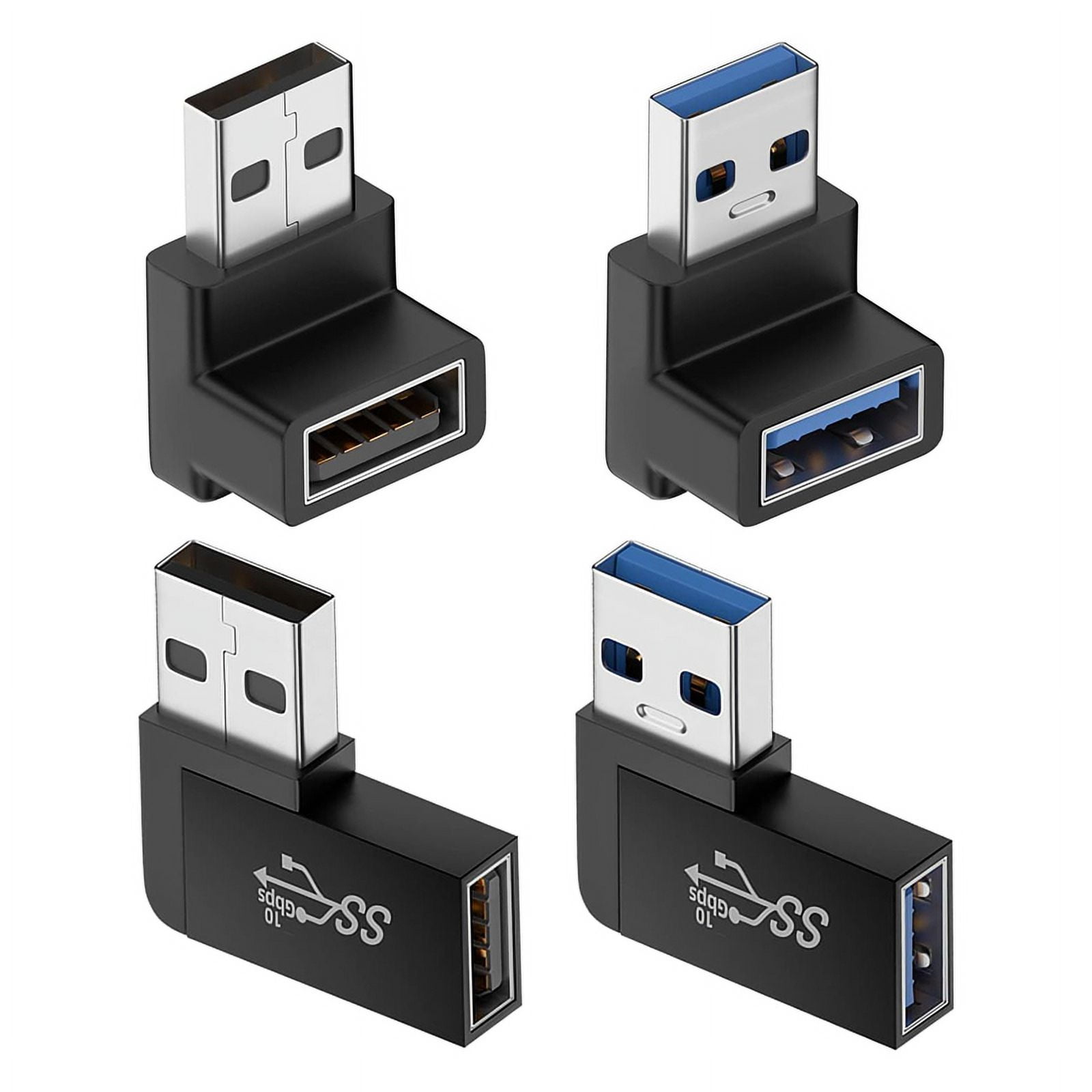 4 Pack USB 3.0 Adapter Vertical Up and Down Angle, Horizontal Left and ...