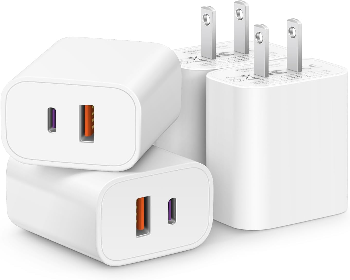 JOZASHON USB C Charger Block 12V Dual Fast Charging Wall Charger ETL ...