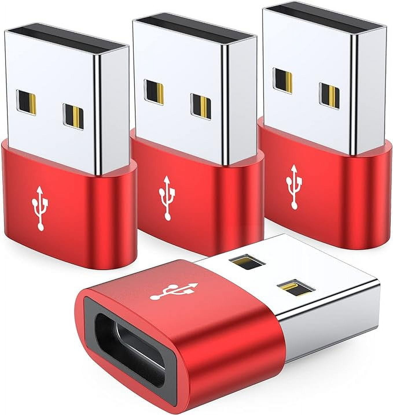 4 Pack USB C Female to USB Male Adapter, Type C to USB A Charger Cable ...