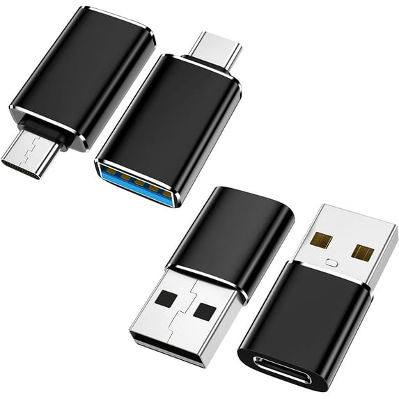 4 Pack USB C to USB Adapter 2 Pack USB to USB C Adapter (2 Pack) SuperSpeed Data Transfer & Fast ...