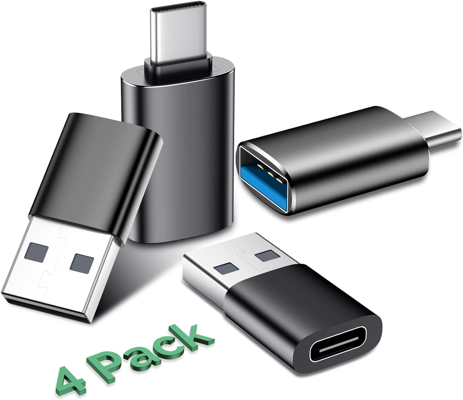 [4 Pack USB C to USB Adapters OTG,【2*USB-C to USB-A】&【2*USB-A to USB-C ...