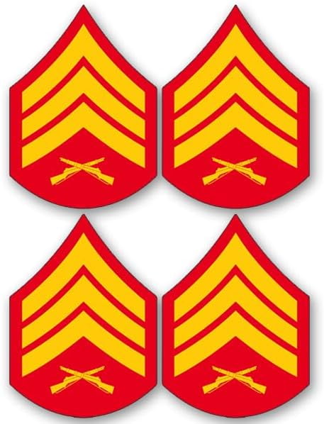 4-Pack USMC Rank Sergeant Stripes Chevron Shaped Sticker (Marine Corps ...