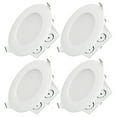 TORCHSTAR Ultra-Thin 4 Inch Recessed LED Downlight with J-Box, Dimmable ...