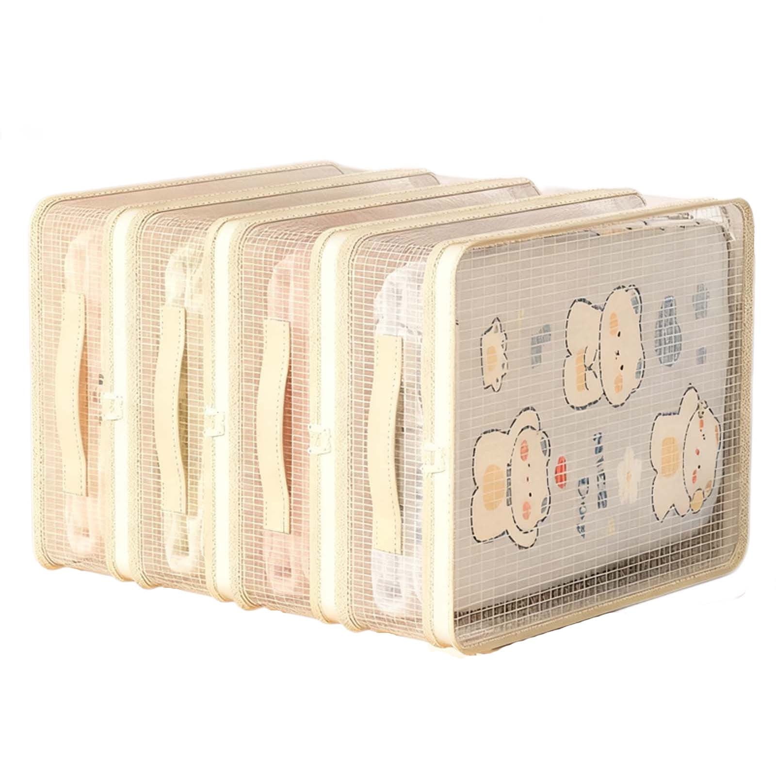 4-Pack Underbed Storage Bags With Clear Pvc Window And Handles For ...