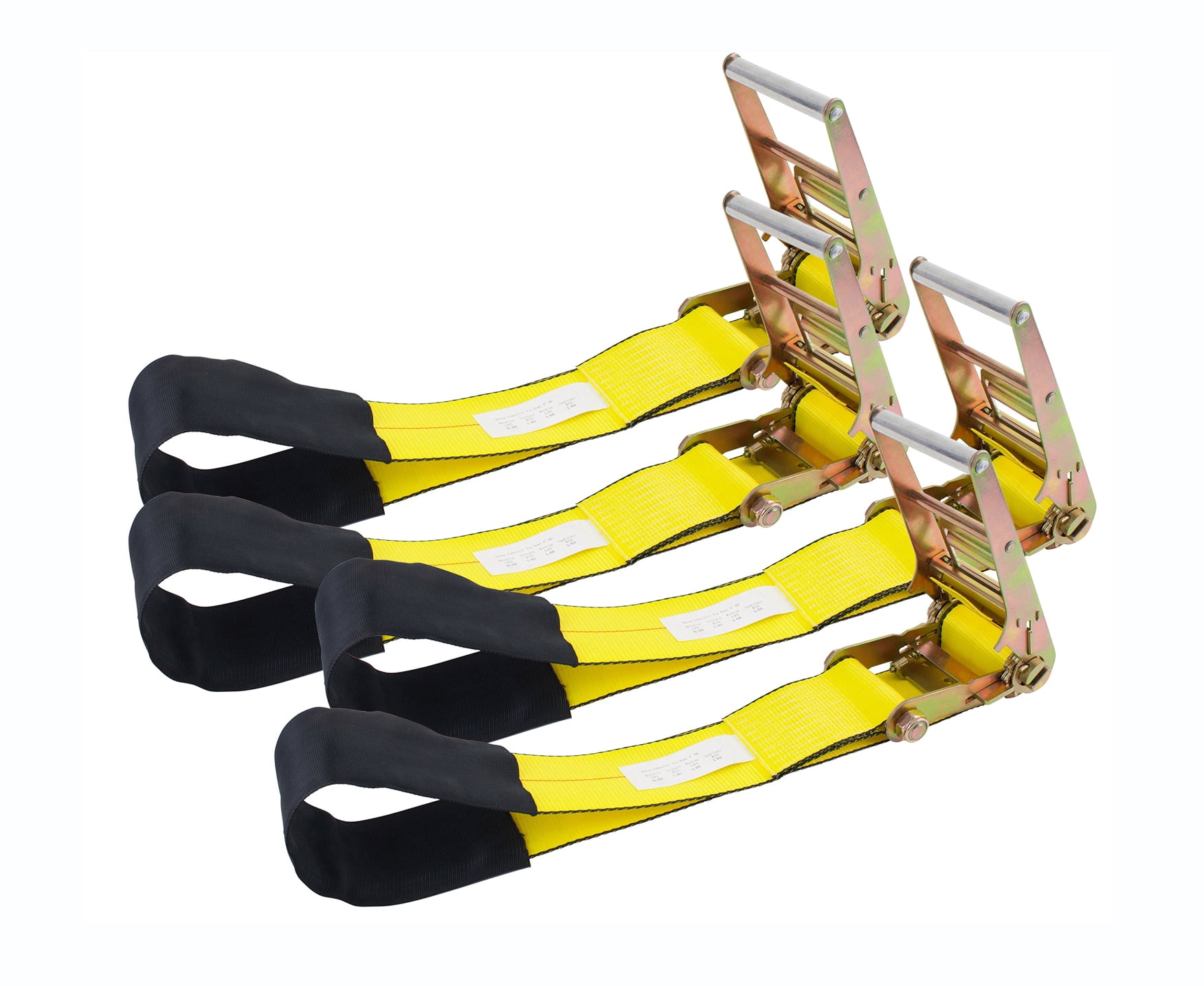 (4 Pack) Underlift Tie Down 4" Heavy Duty Strap with Ratchet for Towing ...