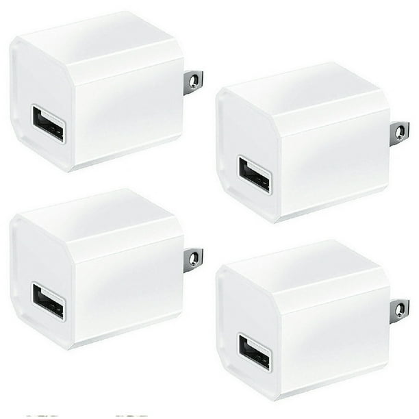4 Pack: Universal AC USB Wall Charger Cube for for iPhone 11 Pro Max/X ...