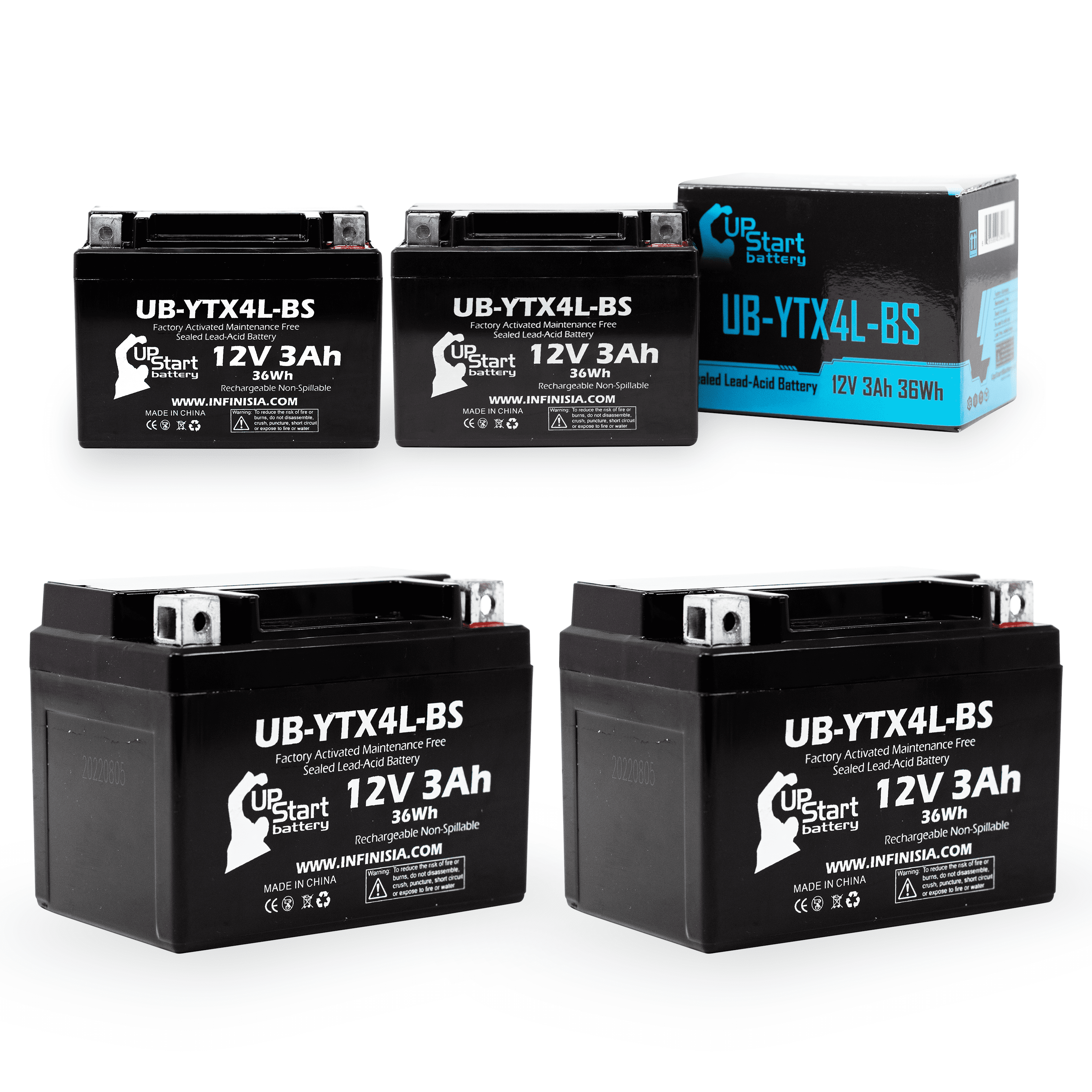 4-Pack UpStart Battery Replacement for 1988 Honda SA50 Elite LX, S, SR ...
