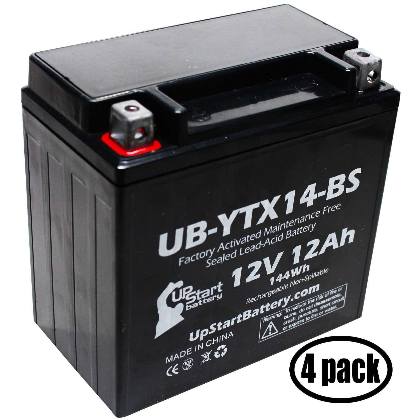4-Pack UpStart Battery Replacement for 2011 Yamaha Venture Lite 500 CC ...