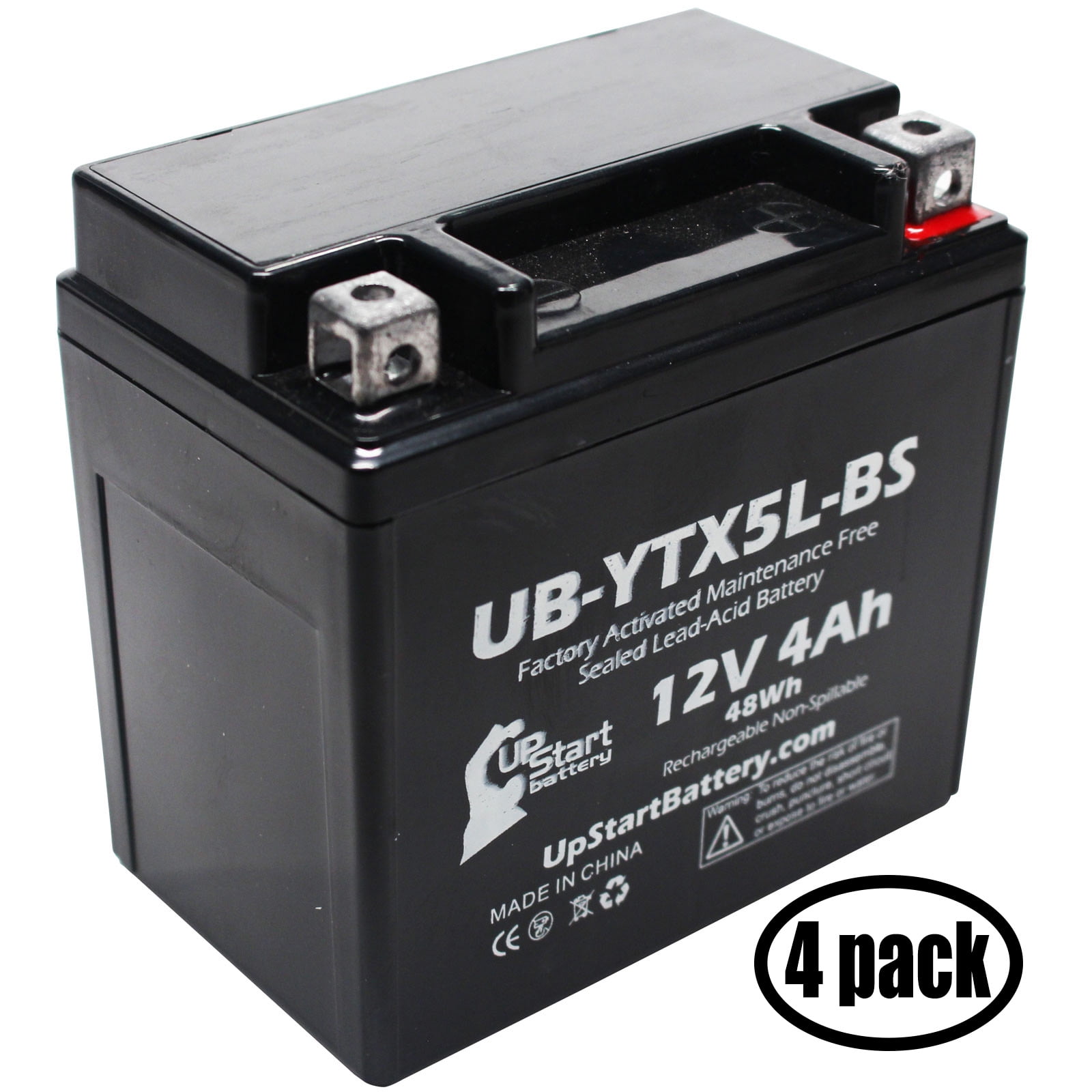 4-Pack UpStart Battery Replacement for 2003 Yamaha YW50A Zuma 50CC ...