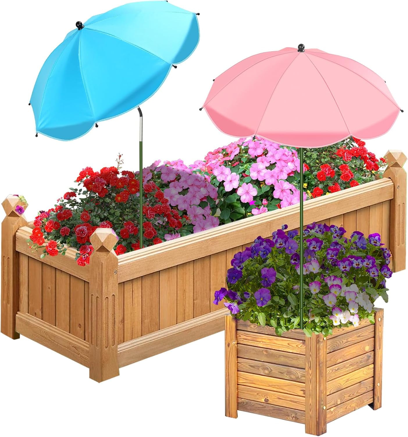 4 Pack Upgraded Plant Umbrellas for Outdoor Plants, 26" Larger Garden ...