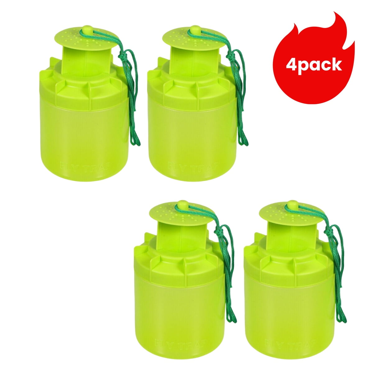 4-Pack Upgraded Ranch Non Toxic Fly Catcher Fly Traps Outdoor Hanging ...