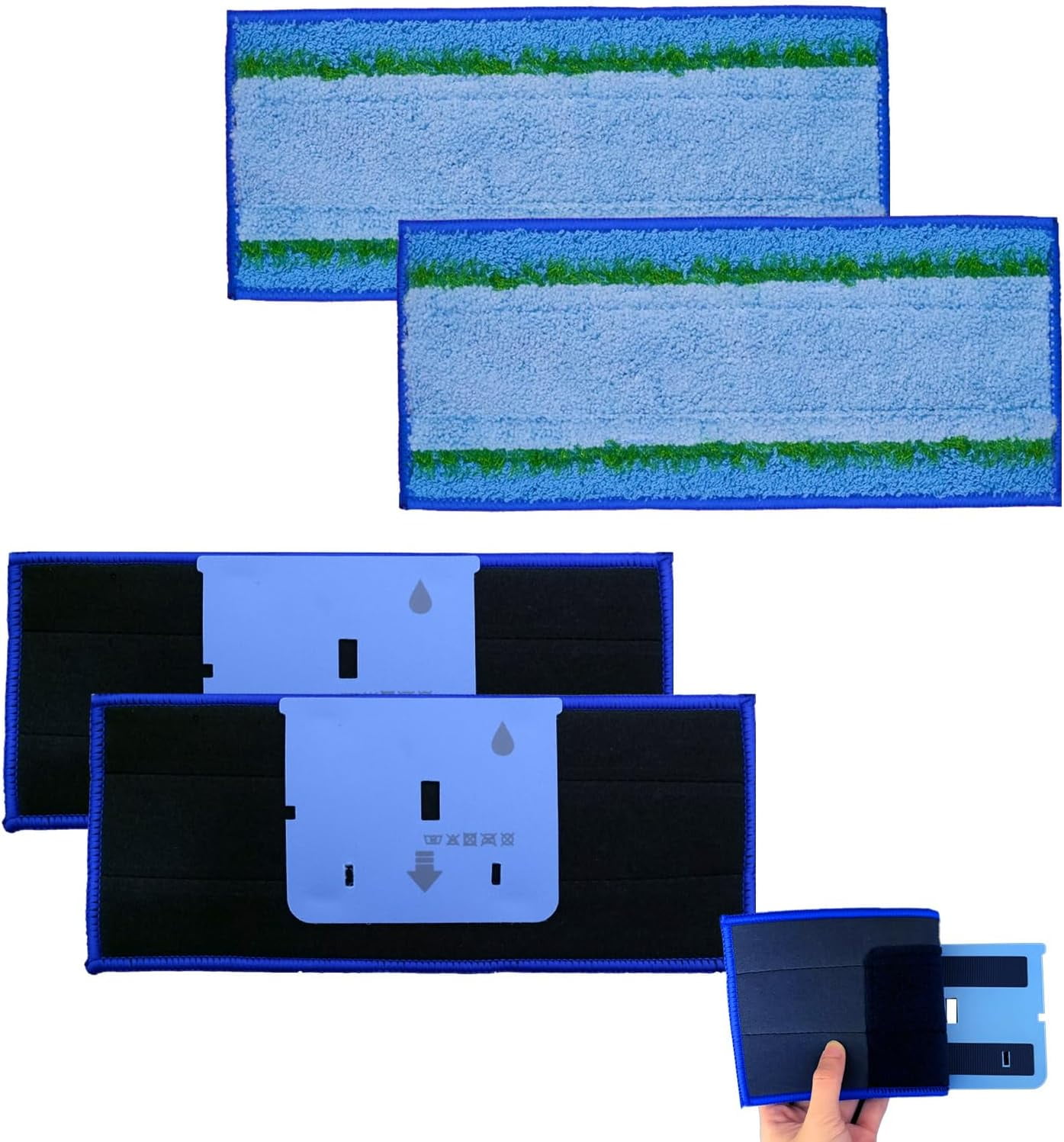 4 Pack Upgraded Washable Mop Pads for iRobot Braava Jet M6 (6012/6110 ...