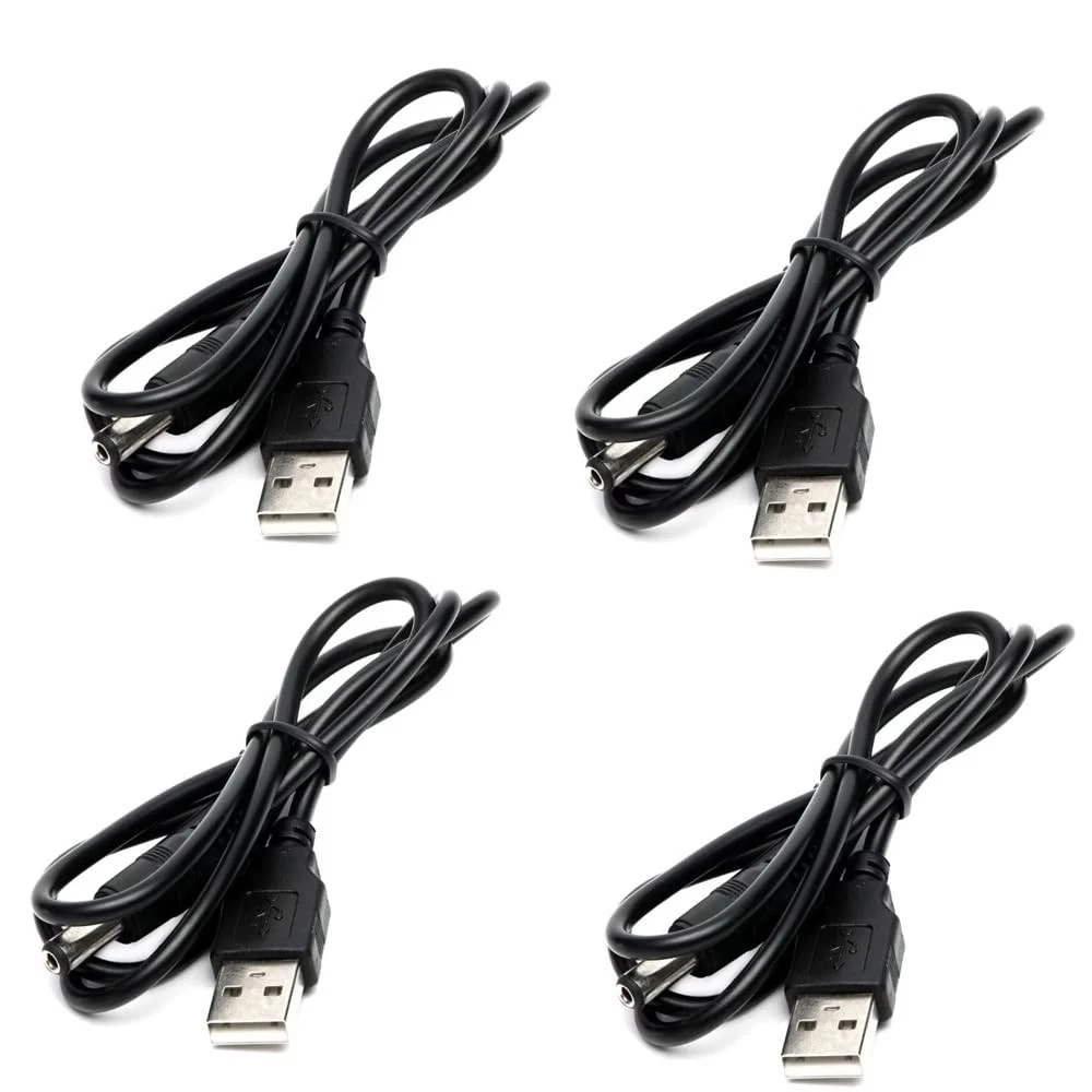 4 Pack Usb To Dc Power Cable A Type 5.5Mm X 2.1Mm Plug Barrel ...